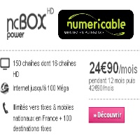 Zoom sur l'offre Numéricable NcBox power à 24.90€/mois pendant 1 an